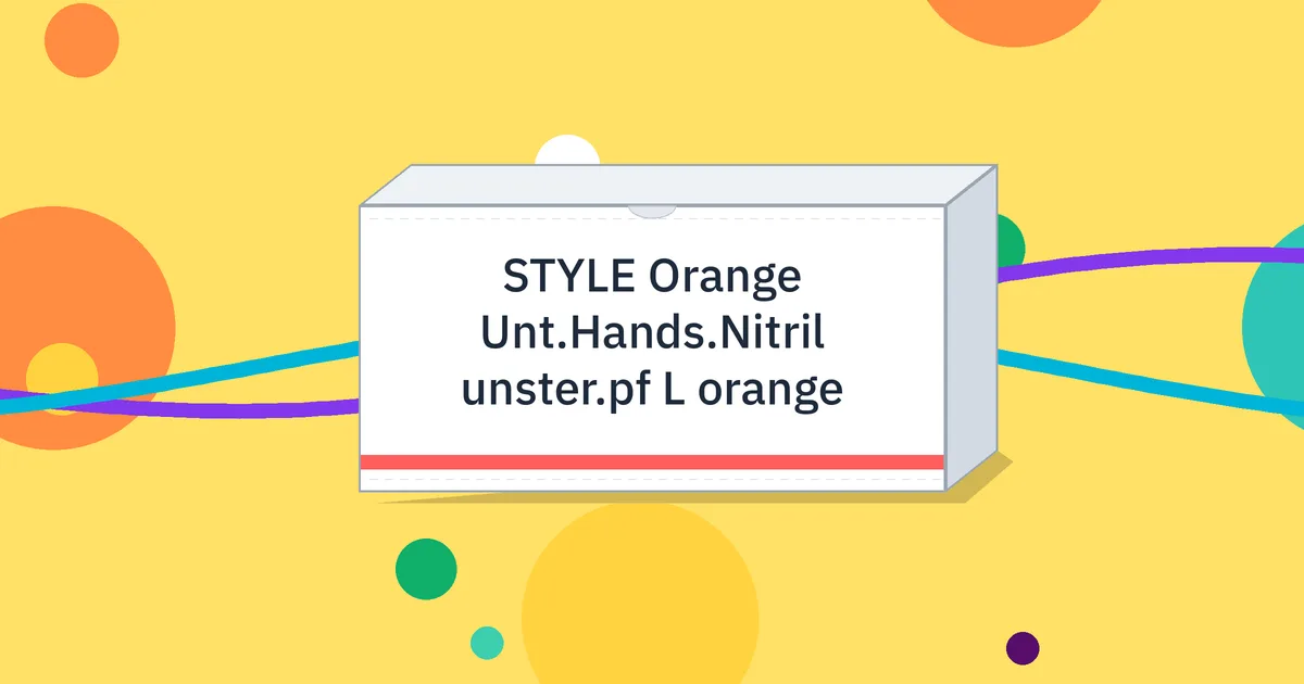 Symbolbild: Packung mit der Aufschrift STYLE Orange Unt.Hands.Nitril unster.pf L orange (PZN 14820072) – Verfügbarkeit und Bezug in Apotheken in Frankfurt am Main