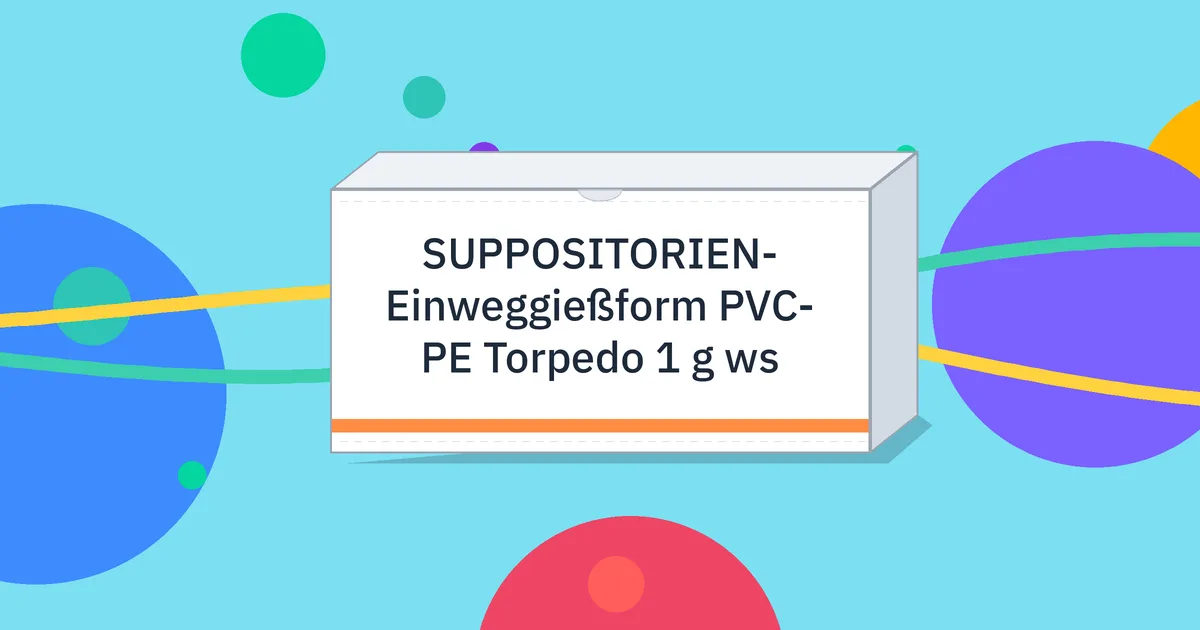 Symbolbild: Packung mit der Aufschrift SUPPOSITORIEN-Einweggießform PVC-PE Torpedo 1 g ws (PZN 18014391) – Verfügbarkeit und Bezug in Apotheken in Frankfurt am Main
