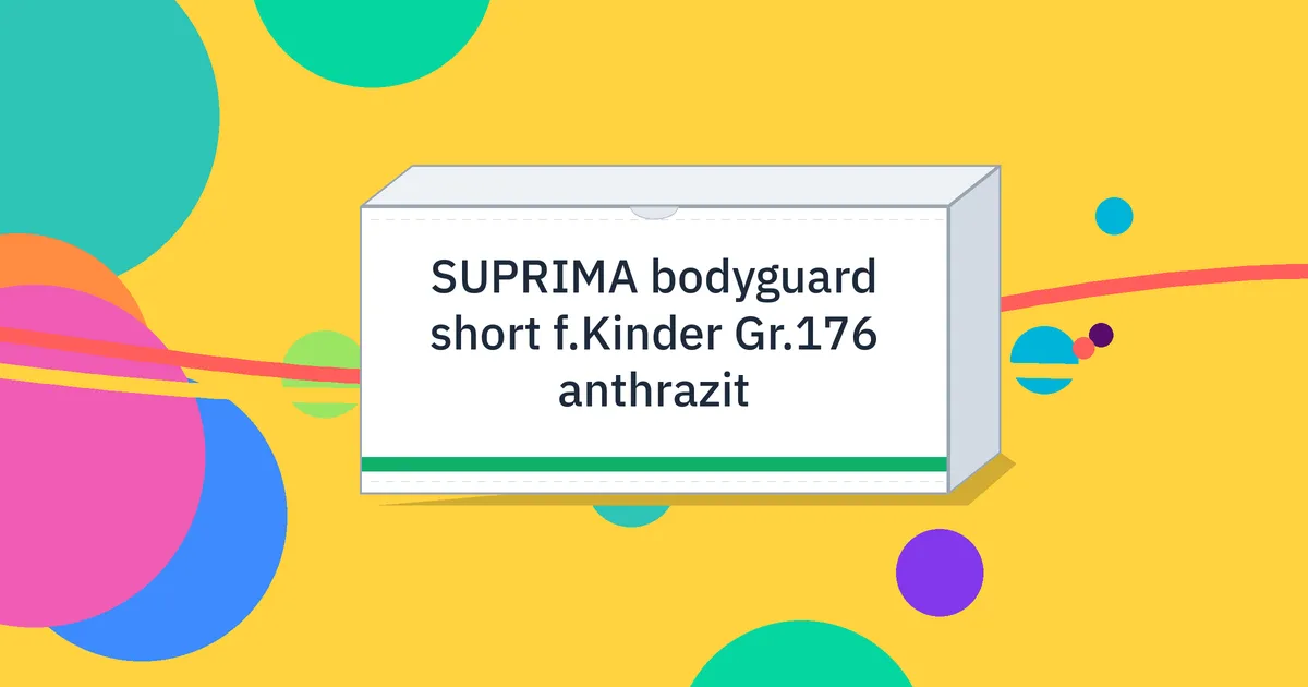 Symbolbild: Packung mit der Aufschrift SUPRIMA bodyguard short f.Kinder Gr.176 anthrazit (PZN 14302986) – Verfügbarkeit und Bezug in Apotheken in Frankfurt am Main