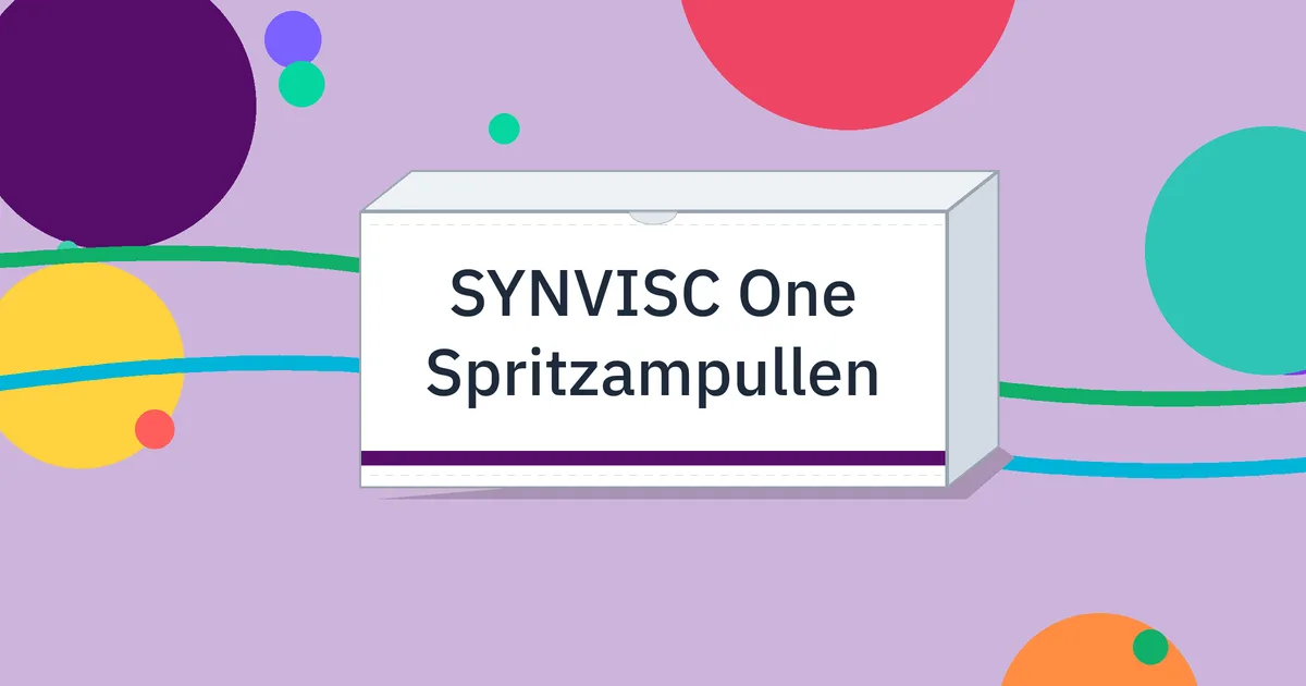 Symbolbild: Packung mit der Aufschrift SYNVISC One Spritzampullen (PZN 16007286) – Verfügbarkeit und Bezug in Apotheken in Frankfurt am Main