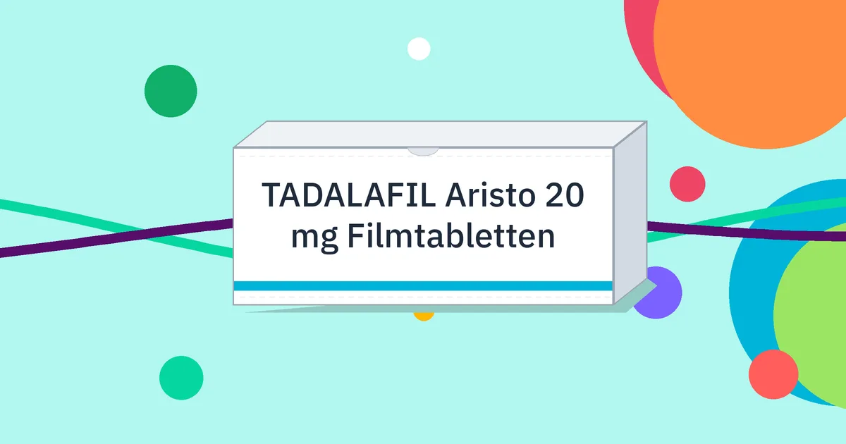 Symbolbild: Packung mit der Aufschrift TADALAFIL Aristo 20 mg Filmtabletten (PZN 13590049) – Verfügbarkeit und Bezug in Apotheken in Frankfurt am Main