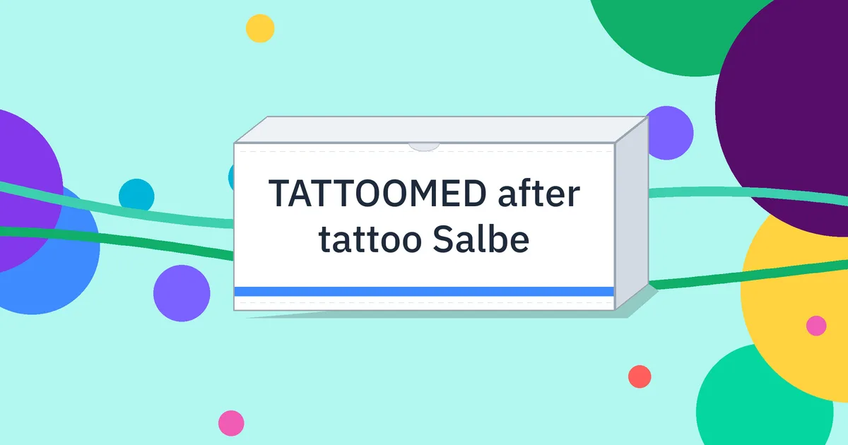 Symbolbild: Packung mit der Aufschrift TATTOOMED after tattoo Salbe (PZN 13305735) – Verfügbarkeit und Bezug in Apotheken in Frankfurt am Main