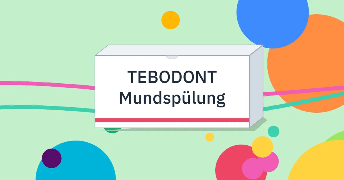 Symbolbild: Packung mit der Aufschrift TEBODONT Mundspülung (PZN 18468040) – Verfügbarkeit und Bezug in Apotheken in Frankfurt am Main