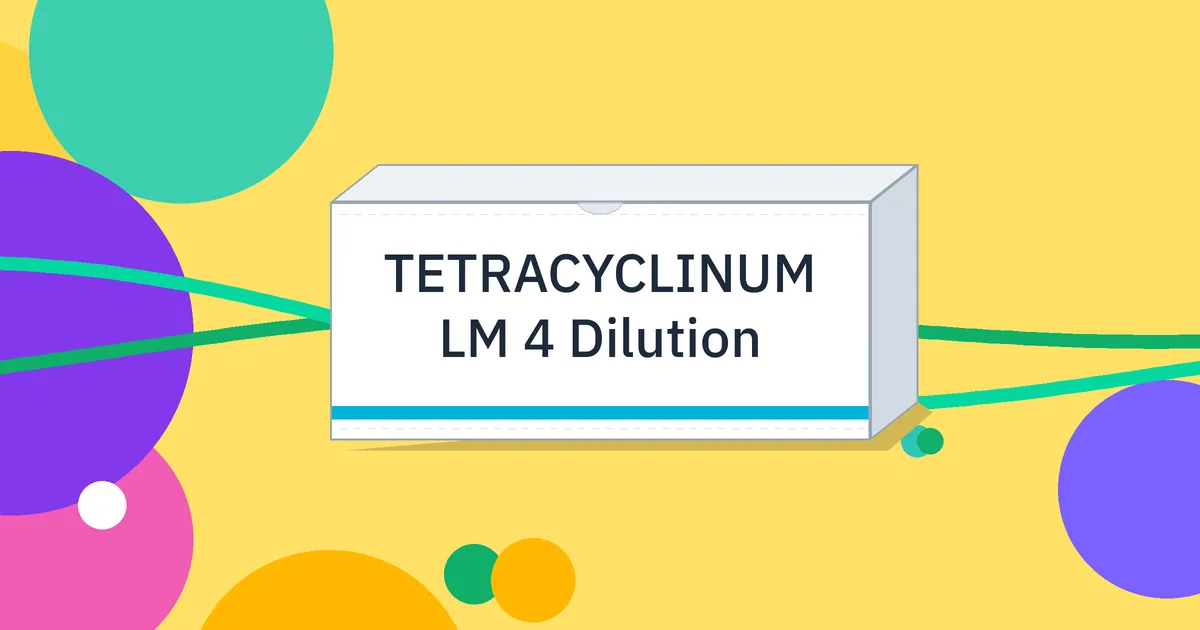 Symbolbild: Packung mit der Aufschrift TETRACYCLINUM LM 4 Dilution (PZN 13688848) – Verfügbarkeit und Bezug in Apotheken in Frankfurt am Main