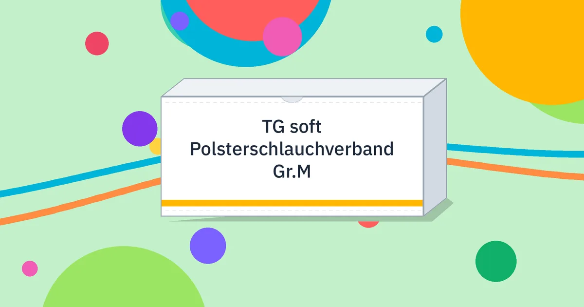 Symbolbild: Packung mit der Aufschrift TG soft Polsterschlauchverband Gr.M (PZN 03112426) – Verfügbarkeit und Bezug in Apotheken in Frankfurt am Main