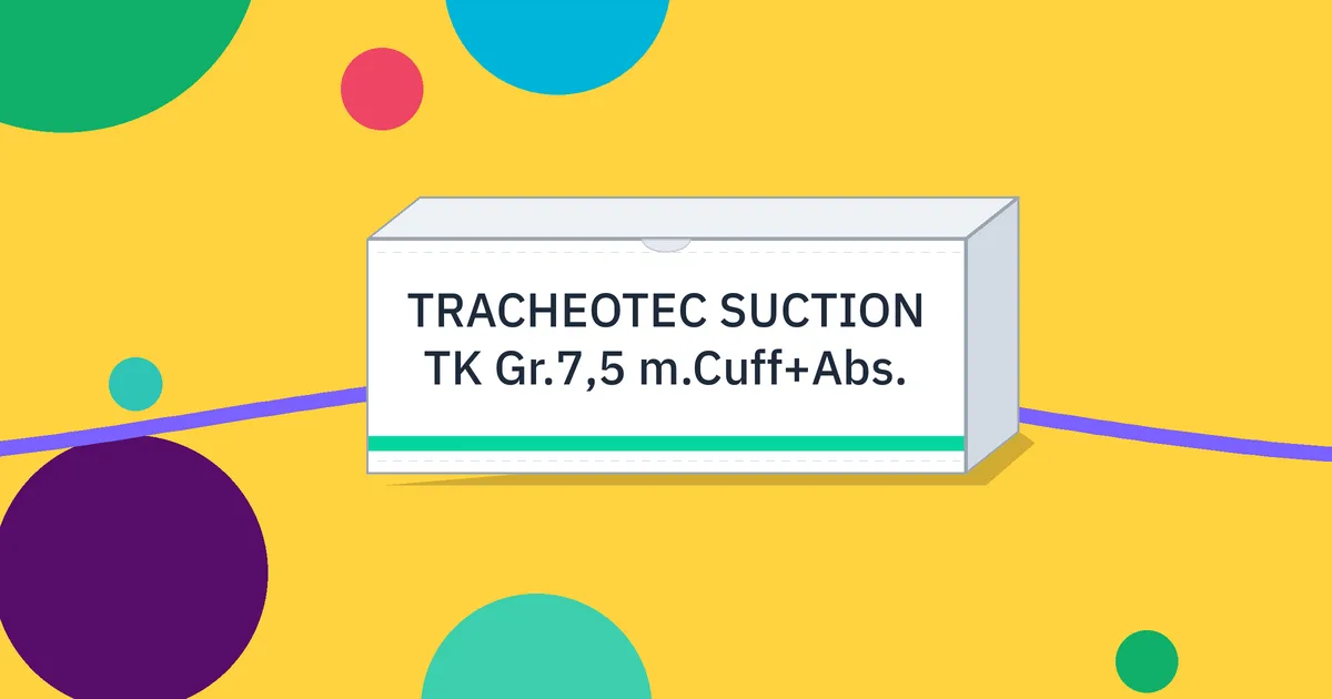 Symbolbild: Packung mit der Aufschrift TRACHEOTEC SUCTION TK Gr.7,5 m.Cuff+Abs. (PZN 02682831) – Verfügbarkeit und Bezug in Apotheken in Frankfurt am Main