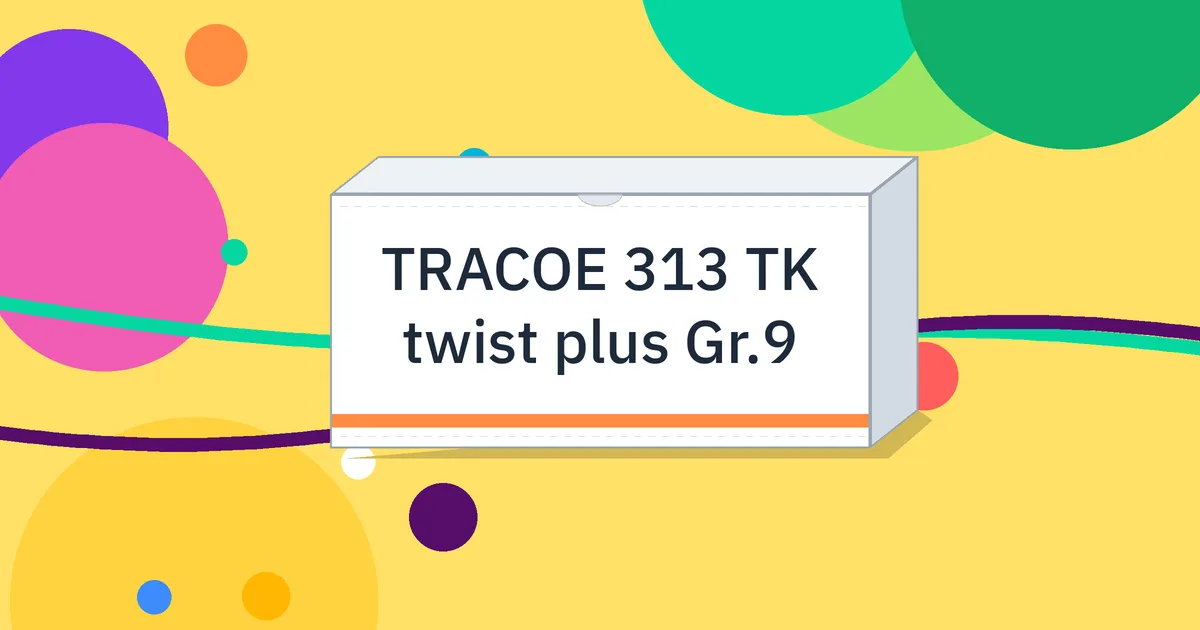 Symbolbild: Packung mit der Aufschrift TRACOE 313 TK twist plus Gr.9 (PZN 06831883) – Verfügbarkeit und Bezug in Apotheken in Frankfurt am Main