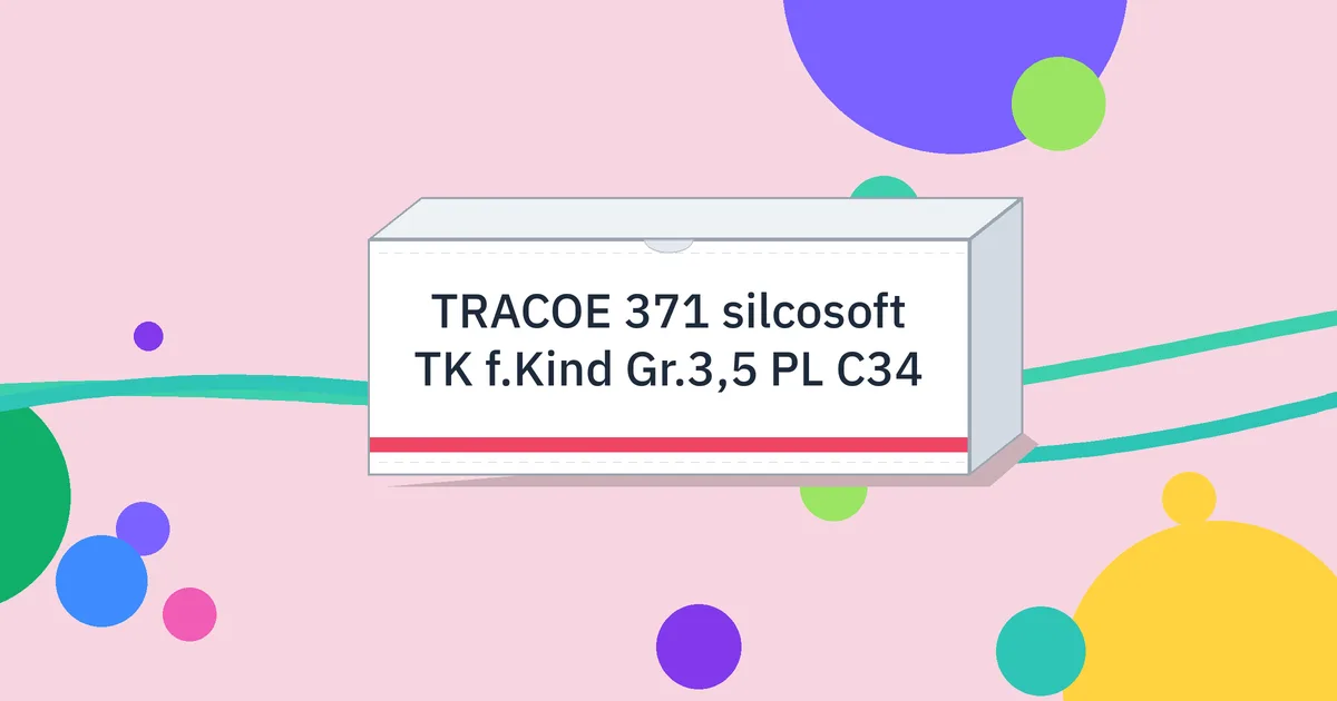 Symbolbild: Packung mit der Aufschrift TRACOE 371 silcosoft TK f.Kind Gr.3,5 PL C34 (PZN 14315204) – Verfügbarkeit und Bezug in Apotheken in Frankfurt am Main