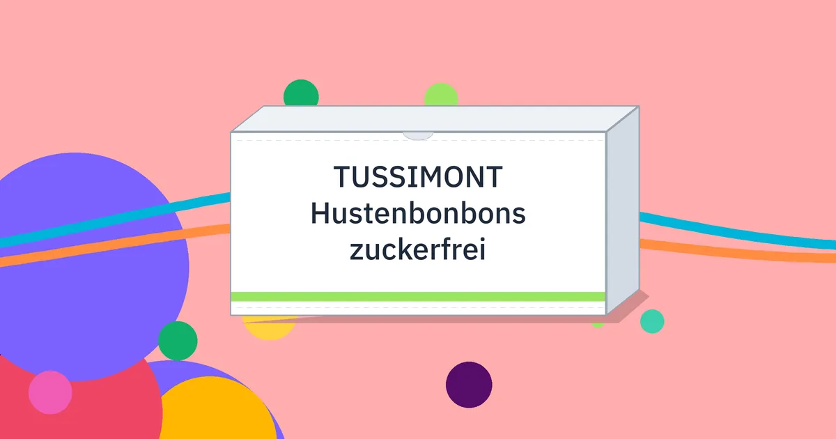 Symbolbild: Packung mit der Aufschrift TUSSIMONT Hustenbonbons zuckerfrei (PZN 04712223) – Verfügbarkeit und Bezug in Apotheken in Frankfurt am Main