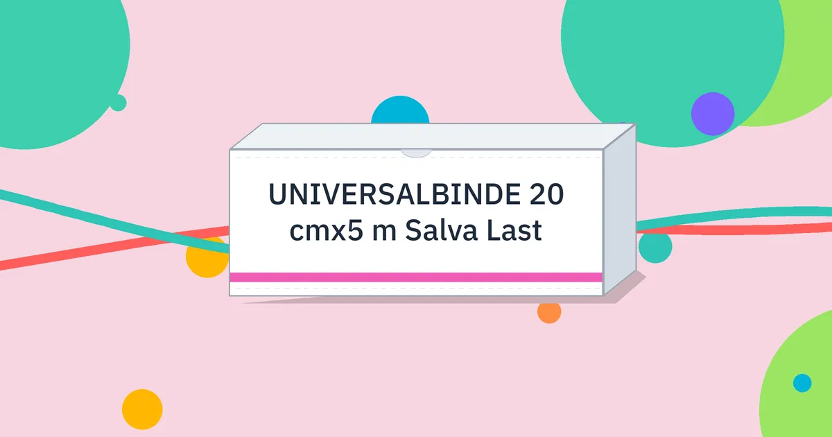 Symbolbild: Packung mit der Aufschrift UNIVERSALBINDE 20 cmx5 m Salva Last (PZN 10351002) – Verfügbarkeit und Bezug in Apotheken in Frankfurt am Main