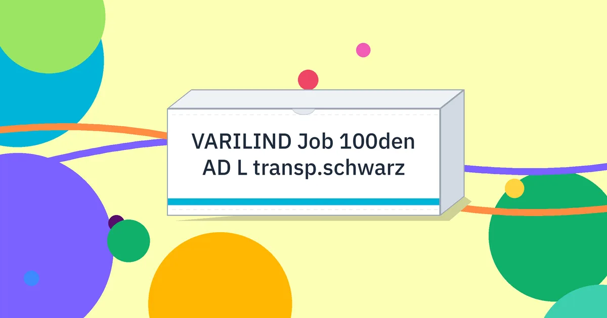 Symbolbild: Packung mit der Aufschrift VARILIND Job 100den AD L transp.schwarz (PZN 04471653) – Verfügbarkeit und Bezug in Apotheken in Frankfurt am Main