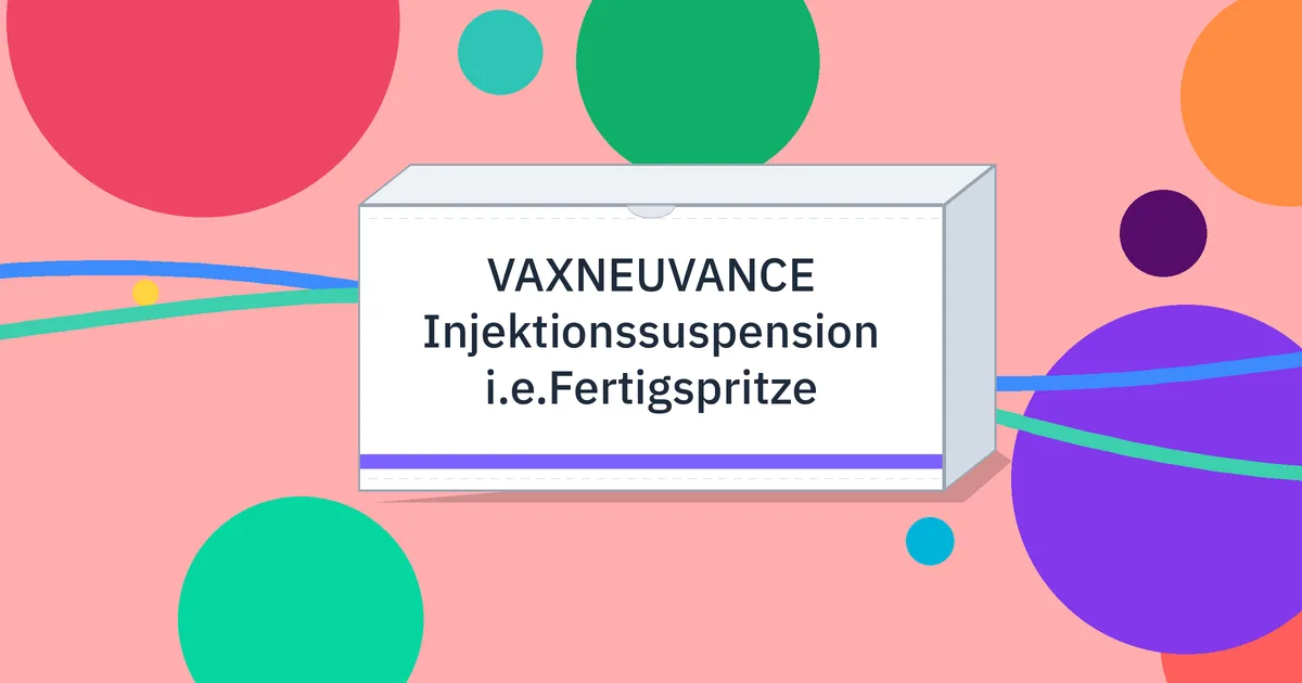 Symbolbild: Packung mit der Aufschrift VAXNEUVANCE Injektionssuspension i.e.Fertigspritze (PZN 20079015) – Verfügbarkeit und Bezug in Apotheken in Frankfurt am Main