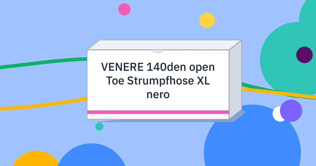 Symbolbild: Packung mit der Aufschrift VENERE 140den open Toe Strumpfhose XL nero (PZN 16173984) – Verfügbarkeit und Bezug in Apotheken in Frankfurt am Main