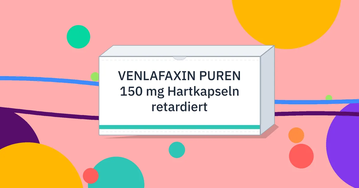Symbolbild: Packung mit der Aufschrift VENLAFAXIN PUREN 150 mg Hartkapseln retardiert (PZN 18318990) – Verfügbarkeit und Bezug in Apotheken in Frankfurt am Main