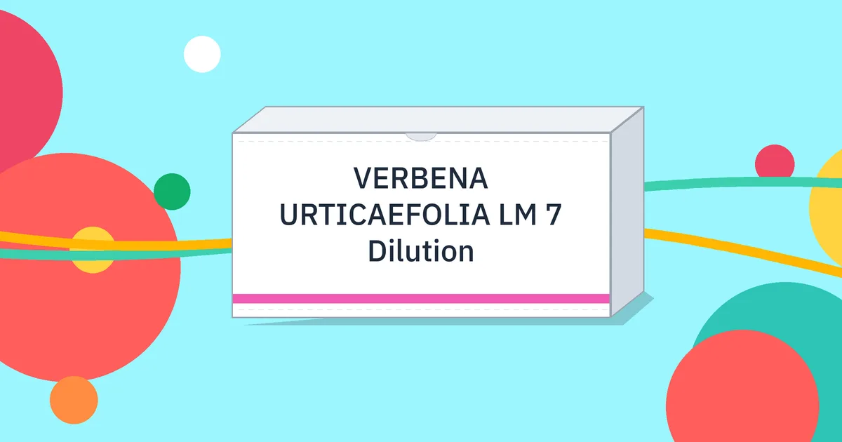 Symbolbild: Packung mit der Aufschrift VERBENA URTICAEFOLIA LM 7 Dilution (PZN 13267874) – Verfügbarkeit und Bezug in Apotheken in Frankfurt am Main