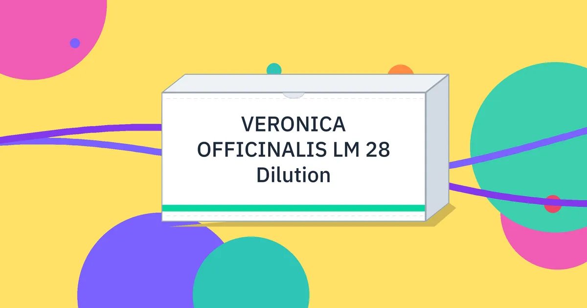 Symbolbild: Packung mit der Aufschrift VERONICA OFFICINALIS LM 28 Dilution (PZN 13270333) – Verfügbarkeit und Bezug in Apotheken in Frankfurt am Main