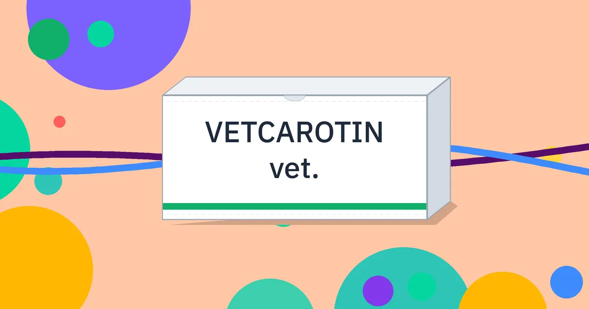 Symbolbild: Packung mit der Aufschrift VETCAROTIN vet. (PZN 02522139) – Verfügbarkeit und Bezug in Apotheken in Frankfurt am Main