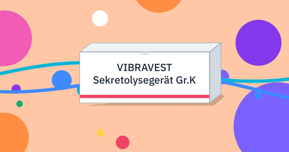Symbolbild: Packung mit der Aufschrift VIBRAVEST Sekretolysegerät Gr.K (PZN 10322615) – Verfügbarkeit und Bezug in Apotheken in Frankfurt am Main