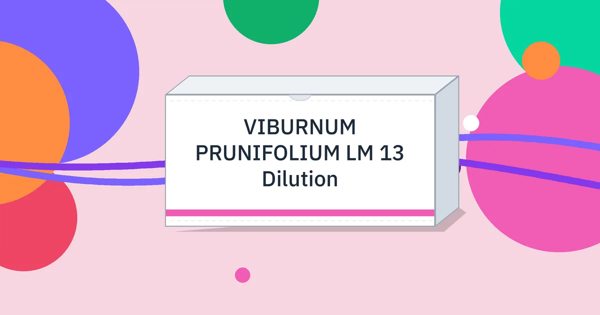 Symbolbild: Packung mit der Aufschrift VIBURNUM PRUNIFOLIUM LM 13 Dilution (PZN 13271806) – Verfügbarkeit und Bezug in Apotheken in Frankfurt am Main