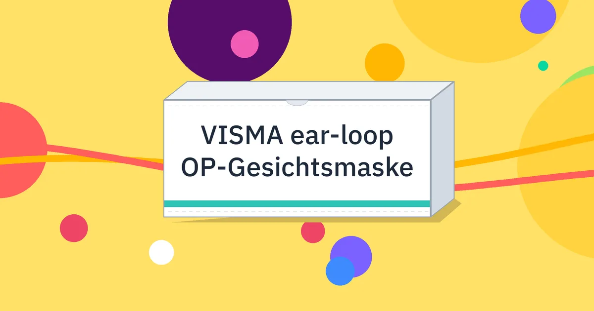 Symbolbild: Packung mit der Aufschrift VISMA ear-loop OP-Gesichtsmaske (PZN 06145277) – Verfügbarkeit und Bezug in Apotheken in Frankfurt am Main