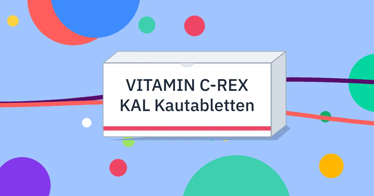 Symbolbild: Packung mit der Aufschrift VITAMIN C-REX KAL Kautabletten (PZN 19401061) – Verfügbarkeit und Bezug in Apotheken in Frankfurt am Main