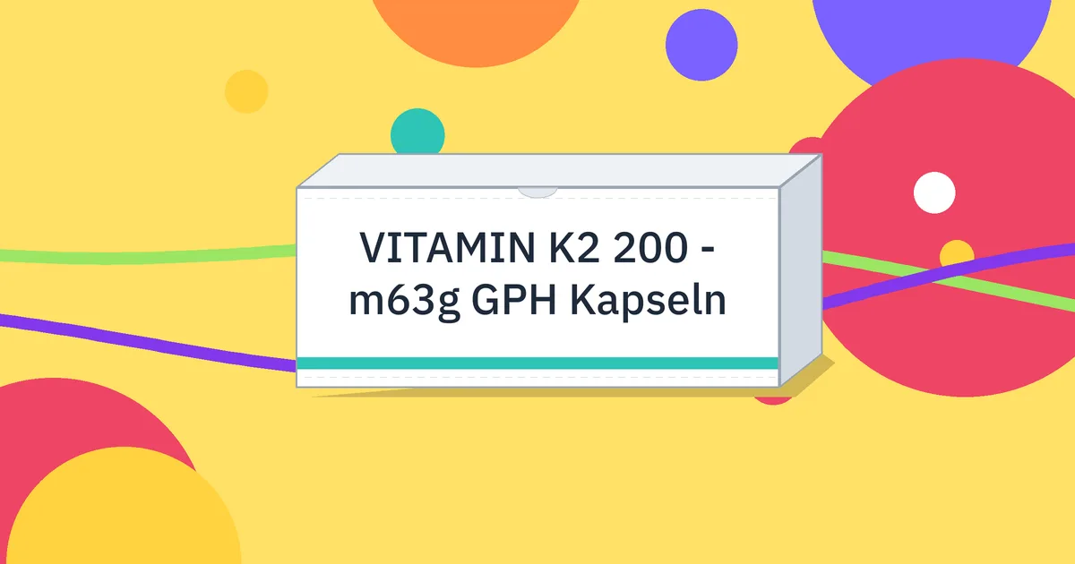 Symbolbild: Packung mit der Aufschrift VITAMIN K2 200 -m63g GPH Kapseln (PZN 13251264) – Verfügbarkeit und Bezug in Apotheken in Frankfurt am Main