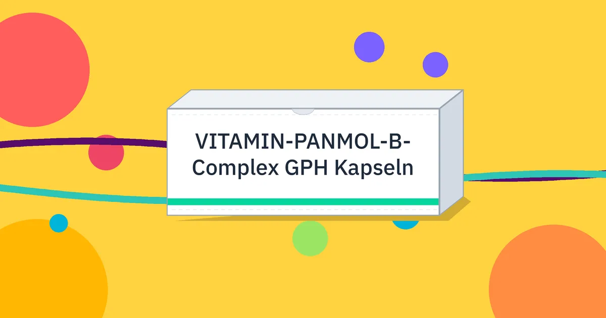 Symbolbild: Packung mit der Aufschrift VITAMIN-PANMOL-B-Complex GPH Kapseln (PZN 04586356) – Verfügbarkeit und Bezug in Apotheken in Frankfurt am Main