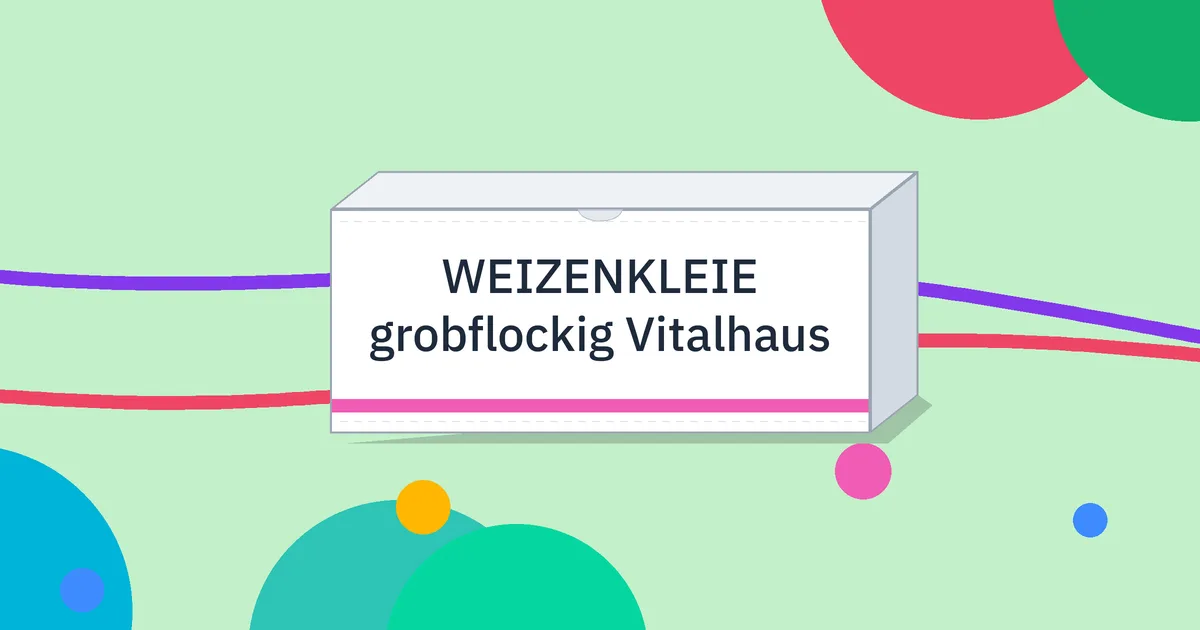 Symbolbild: Packung mit der Aufschrift WEIZENKLEIE grobflockig Vitalhaus (PZN 06947605) – Verfügbarkeit und Bezug in Apotheken in Frankfurt am Main