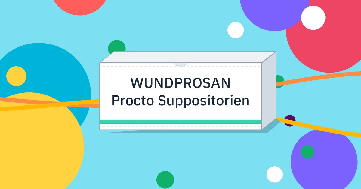 Symbolbild: Packung mit der Aufschrift WUNDPROSAN Procto Suppositorien (PZN 18599730) – Verfügbarkeit und Bezug in Apotheken in Frankfurt am Main
