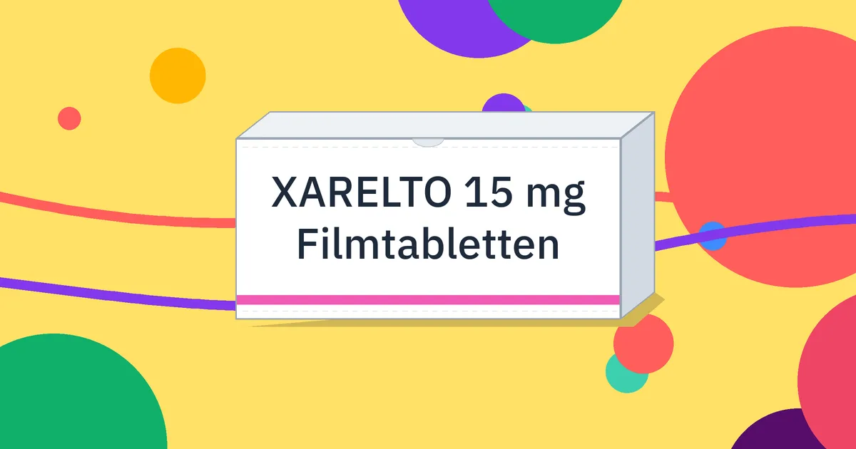 Symbolbild: Packung mit der Aufschrift XARELTO 15 mg Filmtabletten (PZN 16229963) – Verfügbarkeit und Bezug in Apotheken in Frankfurt am Main