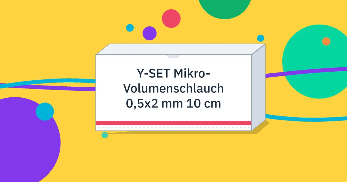Symbolbild: Packung mit der Aufschrift Y-SET Mikro-Volumenschlauch 0,5x2 mm 10 cm (PZN 17543621) – Verfügbarkeit und Bezug in Apotheken in Frankfurt am Main