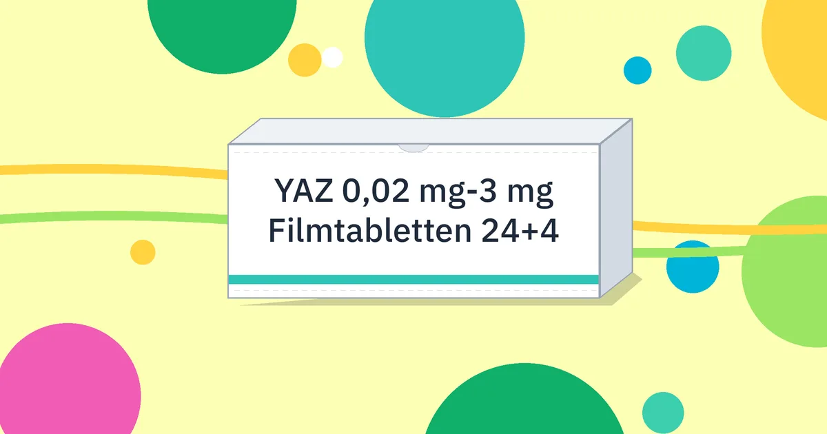 Symbolbild: Packung mit der Aufschrift YAZ 0,02 mg-3 mg Filmtabletten 24+4 (PZN 12440388) – Verfügbarkeit und Bezug in Apotheken in Frankfurt am Main