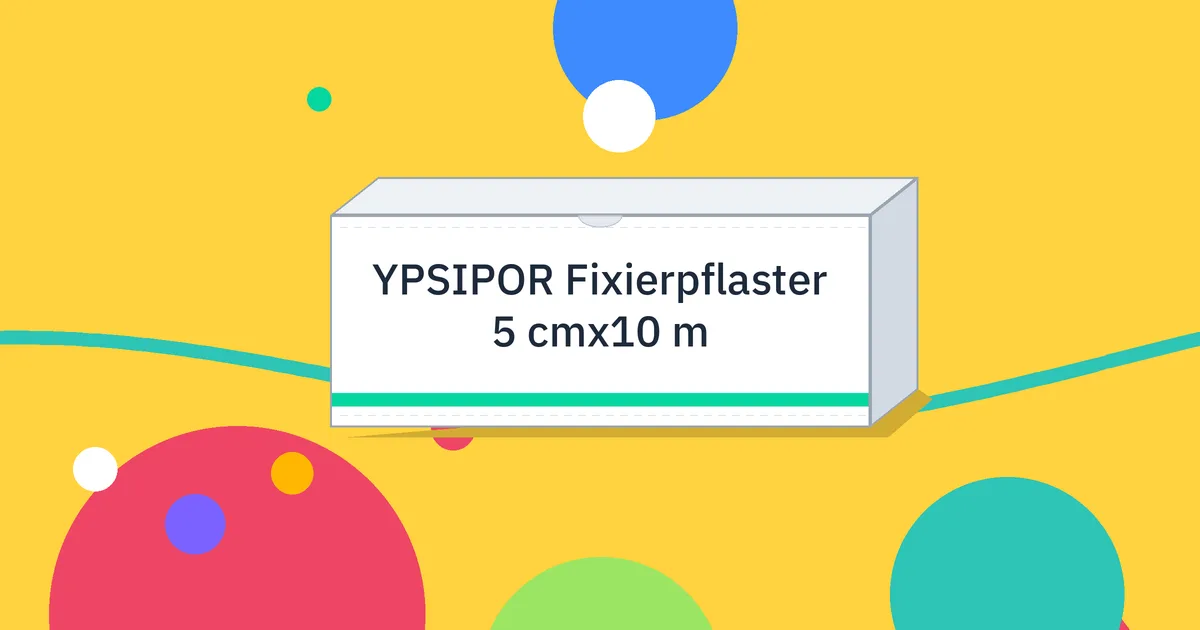 Symbolbild: Packung mit der Aufschrift YPSIPOR Fixierpflaster 5 cmx10 m (PZN 12603494) – Verfügbarkeit und Bezug in Apotheken in Frankfurt am Main