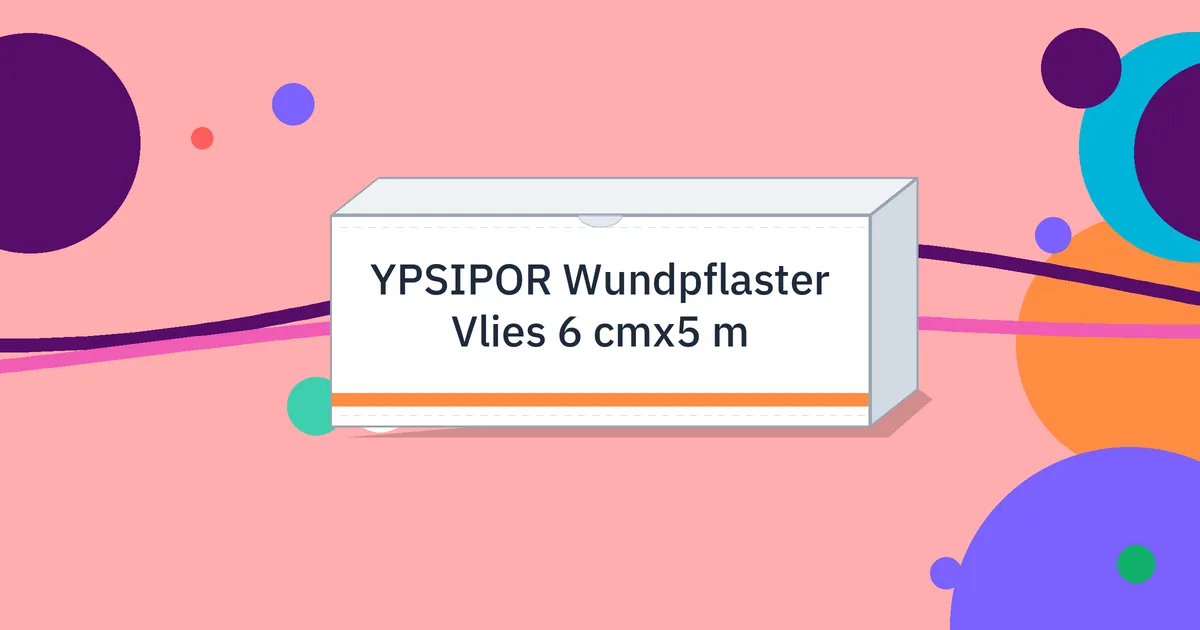 Symbolbild: Packung mit der Aufschrift YPSIPOR Wundpflaster Vlies 6 cmx5 m (PZN 20365005) – Verfügbarkeit und Bezug in Apotheken in Frankfurt am Main