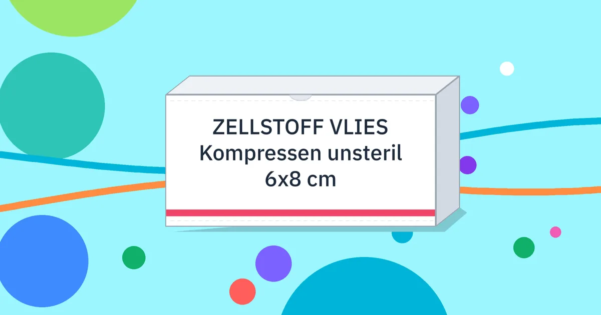 Symbolbild: Packung mit der Aufschrift ZELLSTOFF VLIES Kompressen unsteril 6x8 cm (PZN 04050130) – Verfügbarkeit und Bezug in Apotheken in Frankfurt am Main