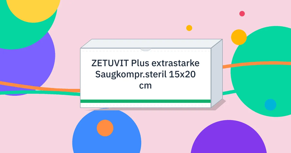 Symbolbild: Packung mit der Aufschrift ZETUVIT Plus extrastarke Saugkompr.steril 15x20 cm (PZN 20828706) – Verfügbarkeit und Bezug in Apotheken in Frankfurt am Main