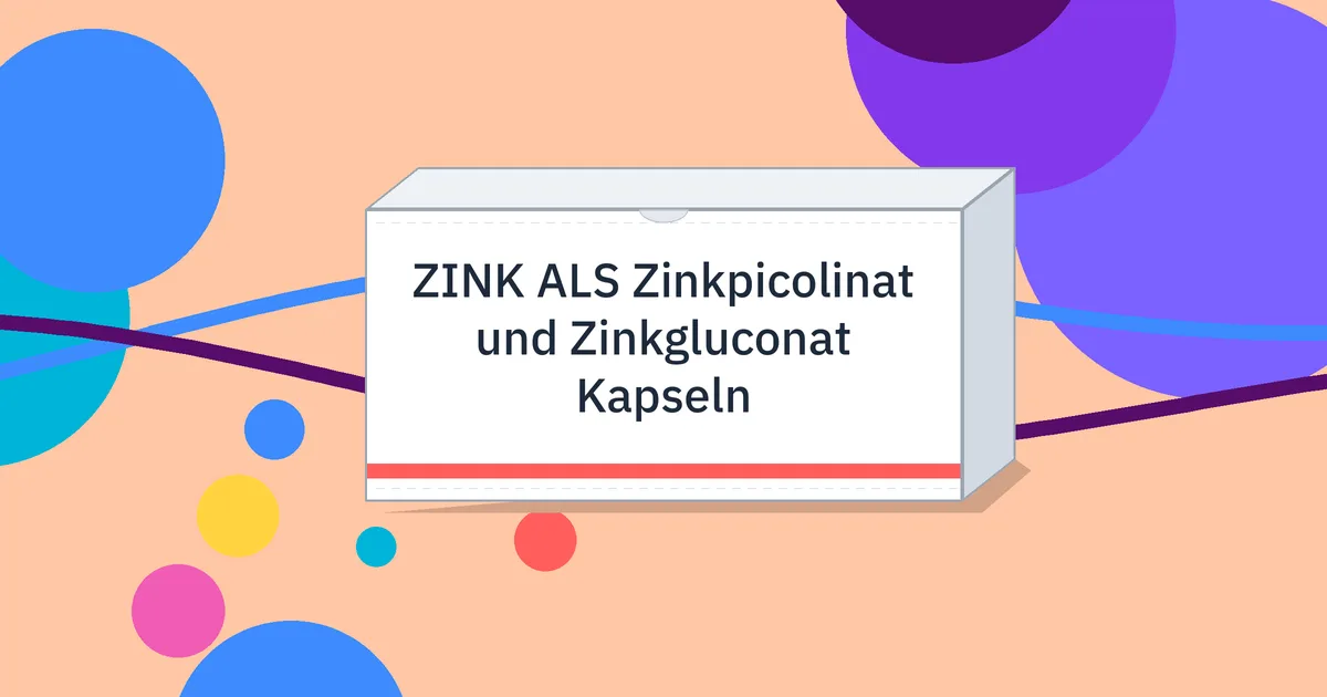 Symbolbild: Packung mit der Aufschrift ZINK ALS Zinkpicolinat und Zinkgluconat Kapseln (PZN 19493991) – Verfügbarkeit und Bezug in Apotheken in Frankfurt am Main