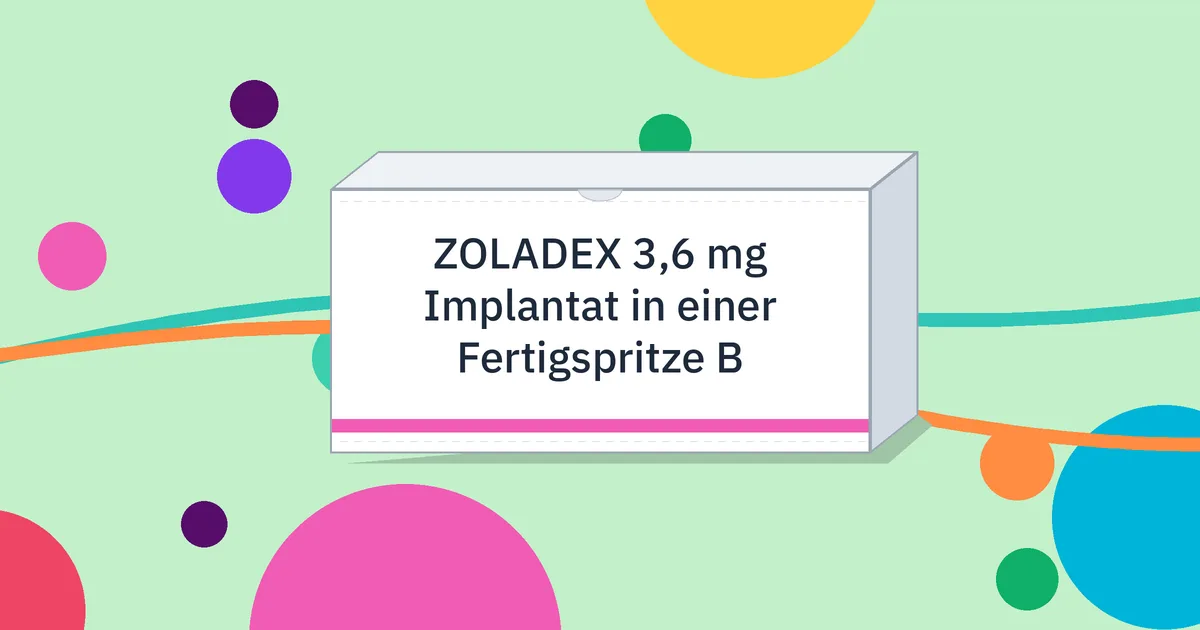 Symbolbild: Packung mit der Aufschrift ZOLADEX 3,6 mg Implantat in einer Fertigspritze B (PZN 00163110) – Verfügbarkeit und Bezug in Apotheken in Frankfurt am Main