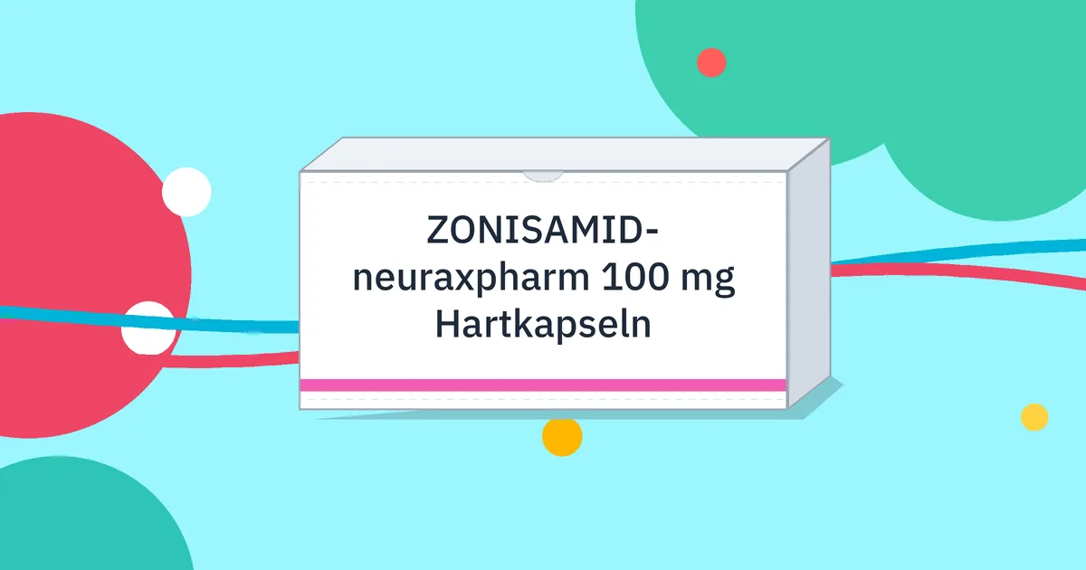 Symbolbild: Packung mit der Aufschrift ZONISAMID-neuraxpharm 100 mg Hartkapseln (PZN 11351228) – Verfügbarkeit und Bezug in Apotheken in Frankfurt am Main