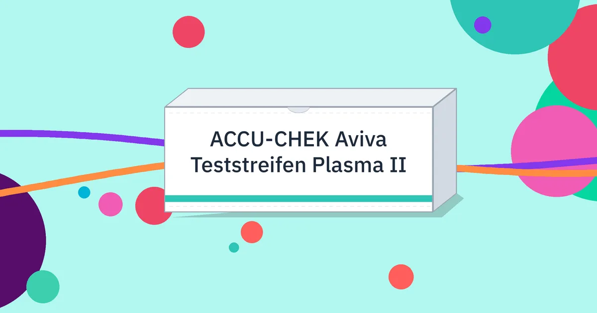 Symbolbild: Packung mit der Aufschrift ACCU-CHEK Aviva Teststreifen Plasma II (PZN 06114963) – Verfügbarkeit und Bezug in Apotheken in Frankfurt am Main