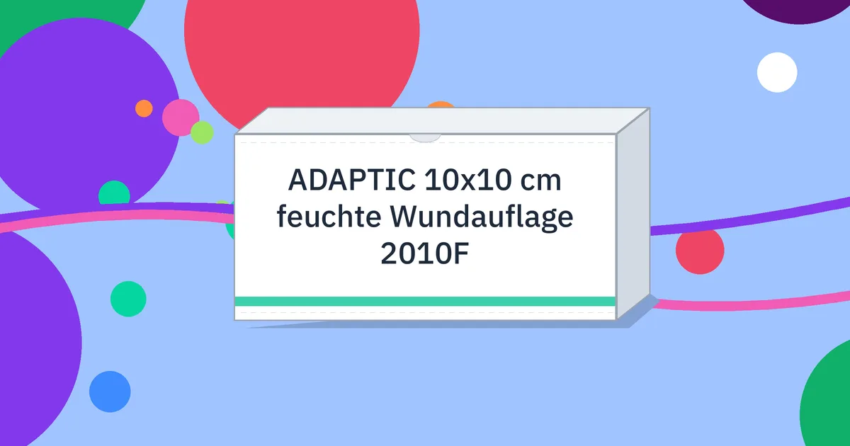 Symbolbild: Packung mit der Aufschrift ADAPTIC 10x10 cm feuchte Wundauflage 2010F (PZN 16498367) – Verfügbarkeit und Bezug in Apotheken in Frankfurt am Main