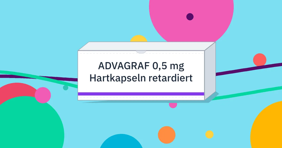 Symbolbild: Packung mit der Aufschrift ADVAGRAF 0,5 mg Hartkapseln retardiert (PZN 00815038) – Verfügbarkeit und Bezug in Apotheken in Frankfurt am Main