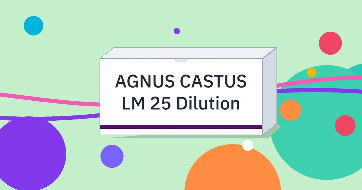 Symbolbild: Packung mit der Aufschrift AGNUS CASTUS LM 25 Dilution (PZN 13305439) – Verfügbarkeit und Bezug in Apotheken in Frankfurt am Main