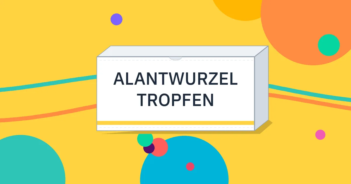 Symbolbild: Packung mit der Aufschrift ALANTWURZEL TROPFEN (PZN 14126348) – Verfügbarkeit und Bezug in Apotheken in Frankfurt am Main