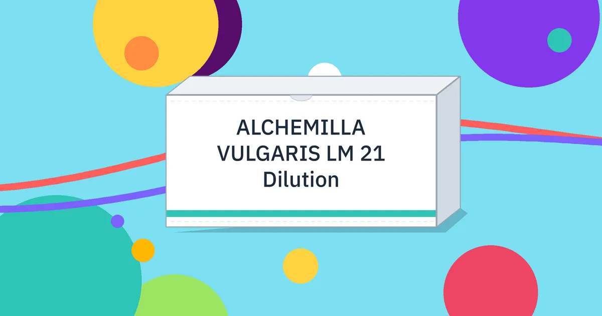 Symbolbild: Packung mit der Aufschrift ALCHEMILLA VULGARIS LM 21 Dilution (PZN 13308900) – Verfügbarkeit und Bezug in Apotheken in Frankfurt am Main