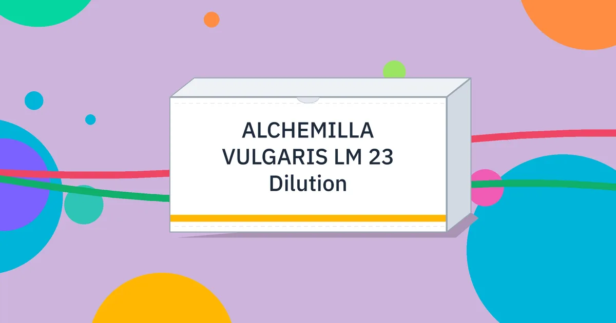Symbolbild: Packung mit der Aufschrift ALCHEMILLA VULGARIS LM 23 Dilution (PZN 13308923) – Verfügbarkeit und Bezug in Apotheken in Frankfurt am Main