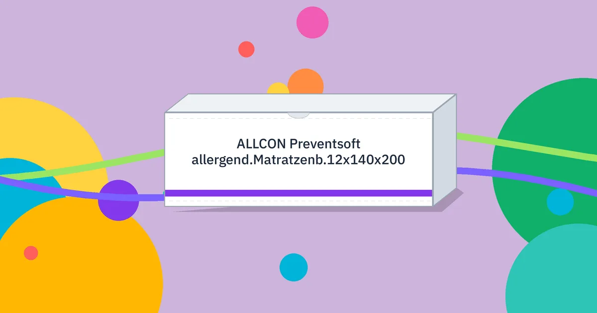 Symbolbild: Packung mit der Aufschrift ALLCON Preventsoft allergend.Matratzenb.12x140x200 (PZN 12445517) – Verfügbarkeit und Bezug in Apotheken in Frankfurt am Main