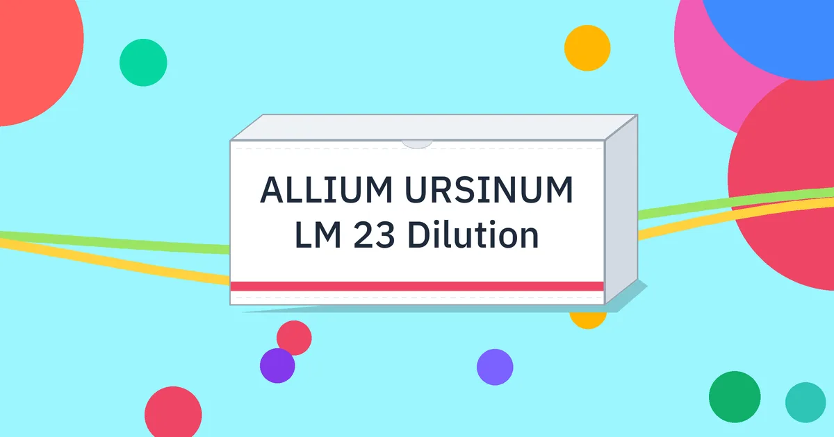 Symbolbild: Packung mit der Aufschrift ALLIUM URSINUM LM 23 Dilution (PZN 12757211) – Verfügbarkeit und Bezug in Apotheken in Frankfurt am Main