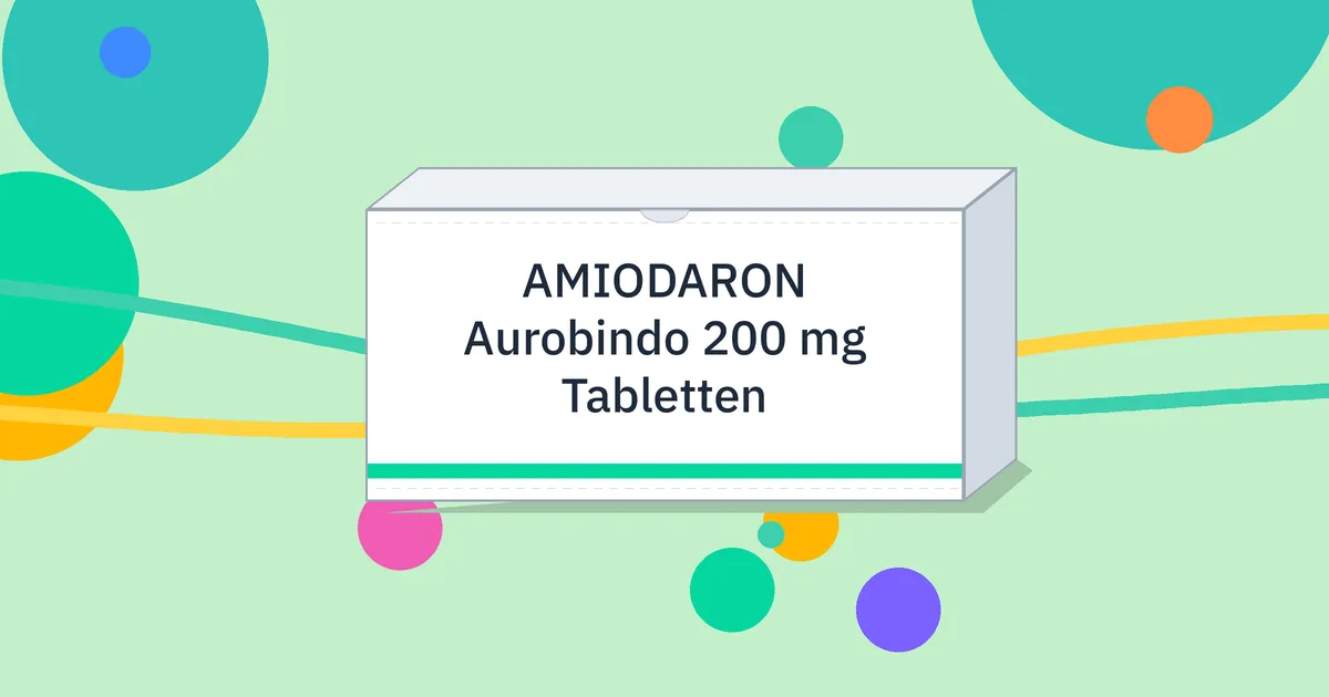 Symbolbild: Packung mit der Aufschrift AMIODARON Aurobindo 200 mg Tabletten (PZN 12381473) – Verfügbarkeit und Bezug in Apotheken in Frankfurt am Main