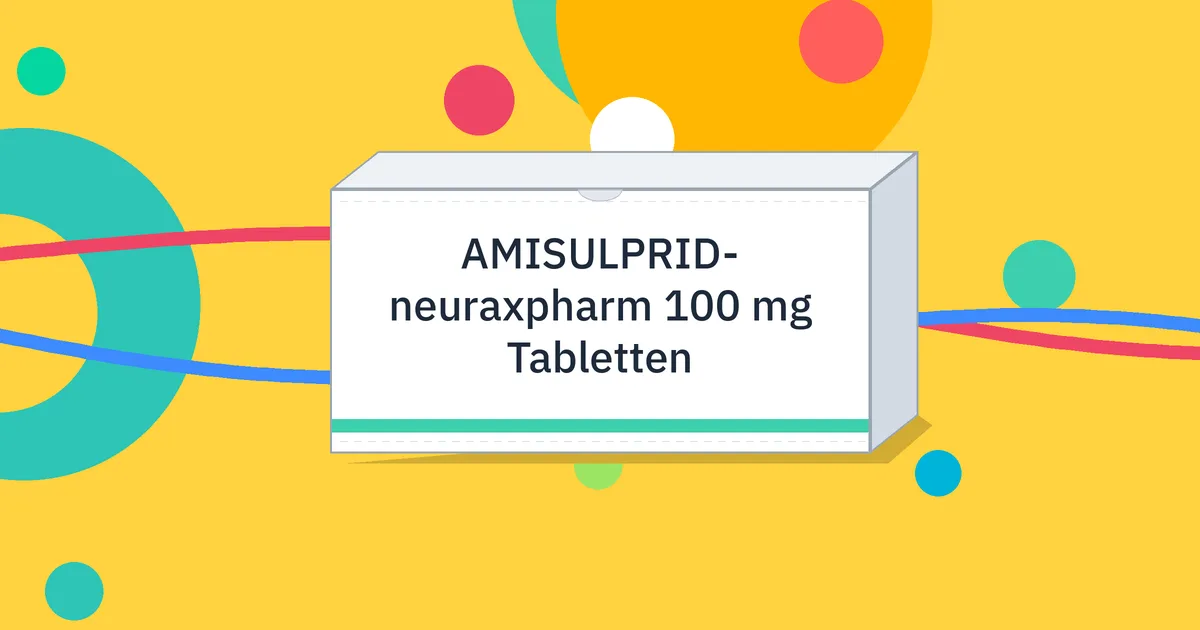 Symbolbild: Packung mit der Aufschrift AMISULPRID-neuraxpharm 100 mg Tabletten (PZN 15994207) – Verfügbarkeit und Bezug in Apotheken in Frankfurt am Main